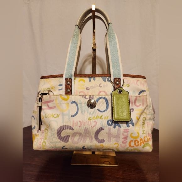Coach | Bags | Coach Hamptons Signature Paint Graffiti Mini Tote | Poshmark